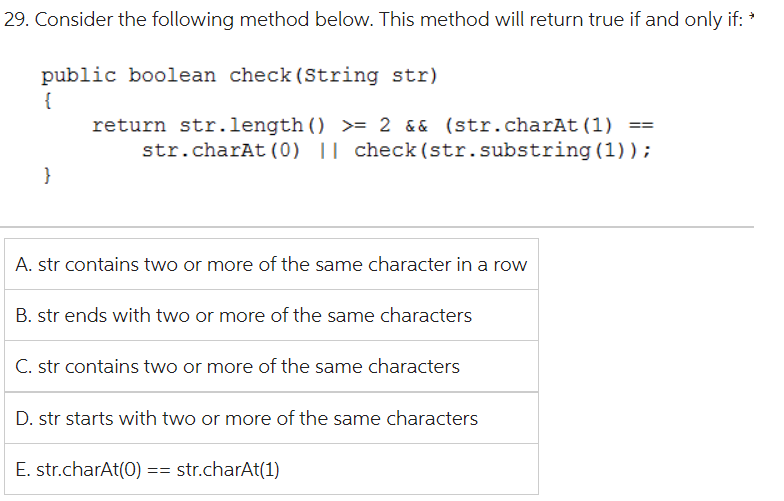 Solved 29. Consider the following method below. This method | Chegg.com