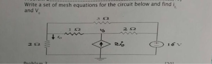 Solved Write a set of mesh equations for the circuit below | Chegg.com