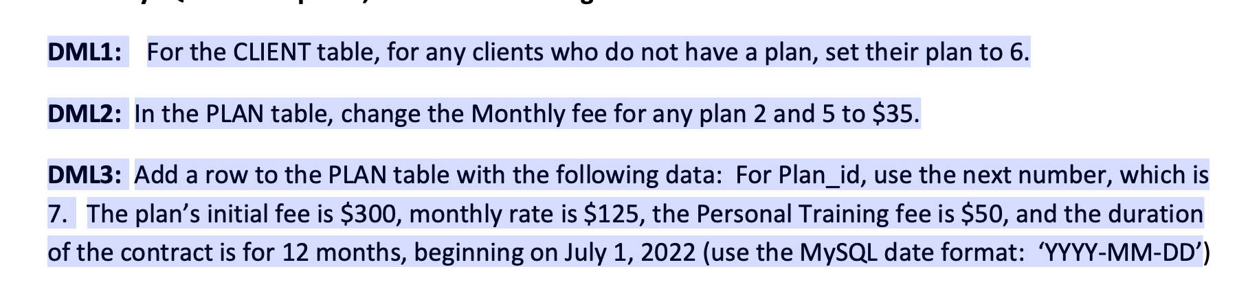 Solved Query3. List the client's full name, the Initial Fee | Chegg.com