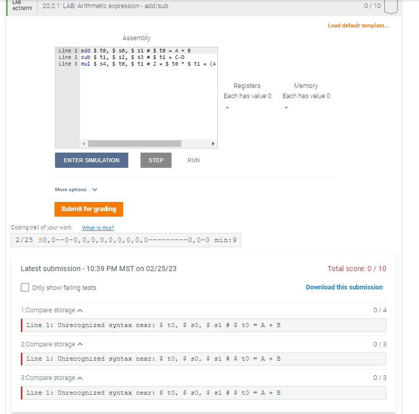 Solved Z=A+B+C−D Use only \$t0 as a temporary register | Chegg.com