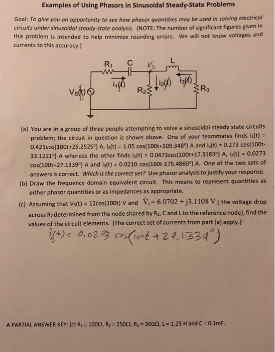 Solved Examples of Using Phasors in Sinusoidal Steady-State | Chegg.com