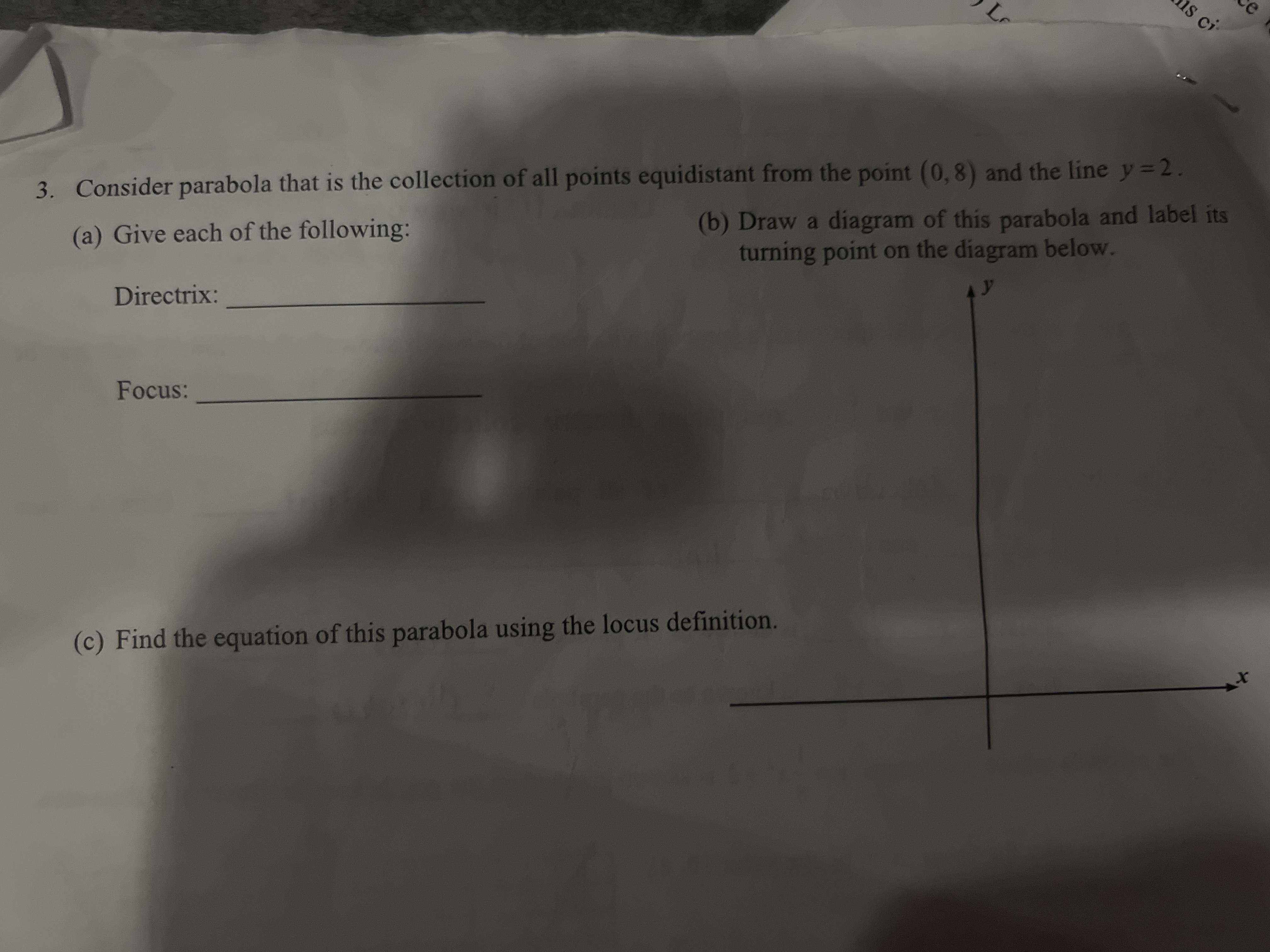 Consider parabola that is the collection of all | Chegg.com