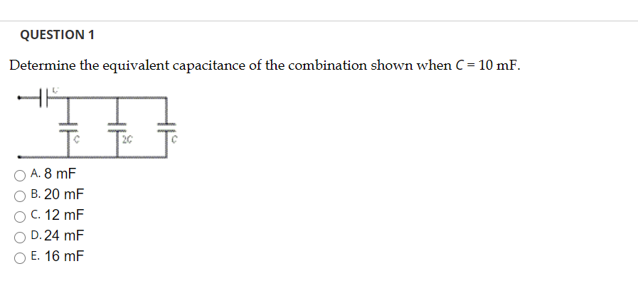 Solved QUESTION 1 Determine the equivalent capacitance of | Chegg.com