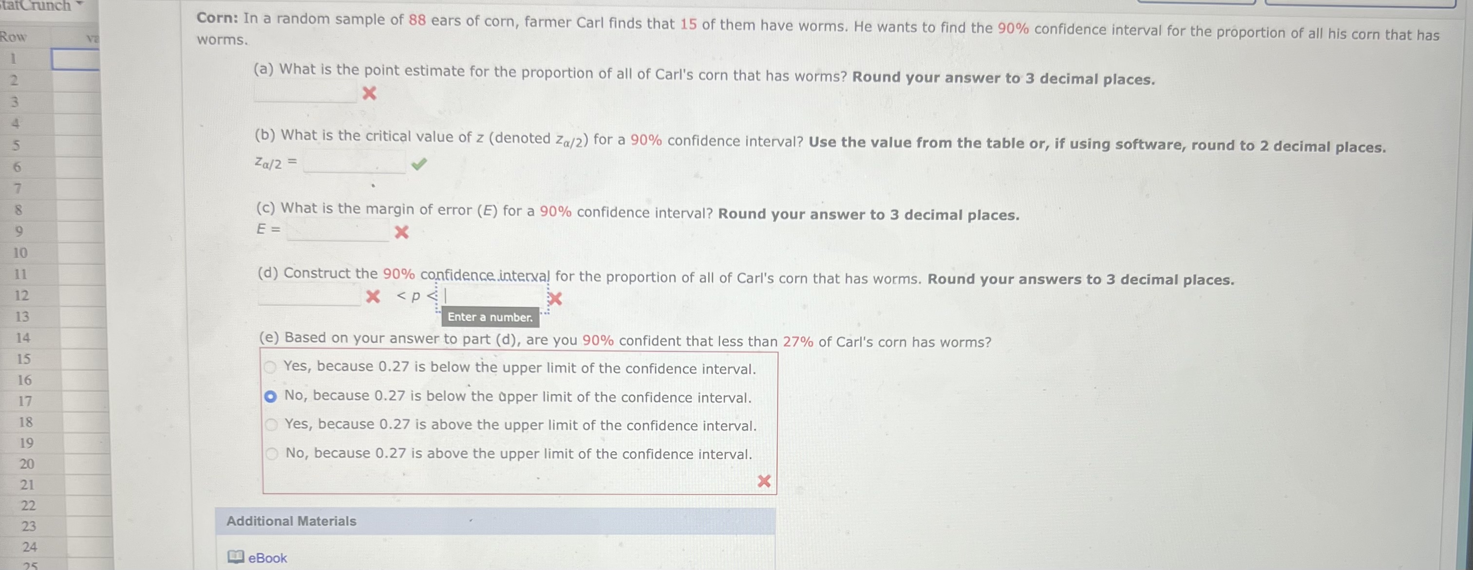 Solved worms.(a) ﻿What is the point estimate for the | Chegg.com