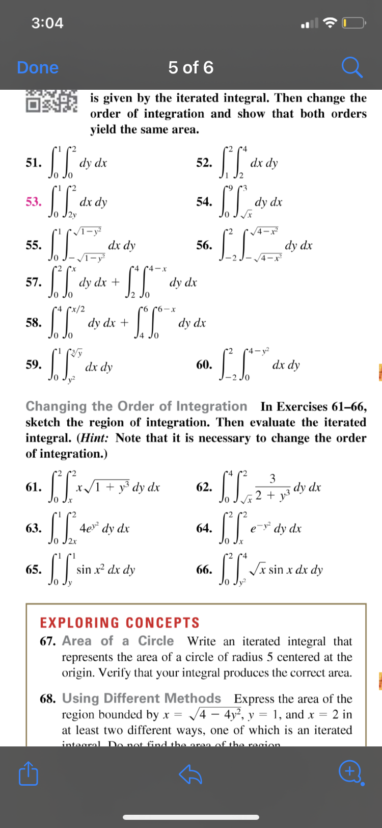 Solved is given by the iterated integral. Then change the | Chegg.com