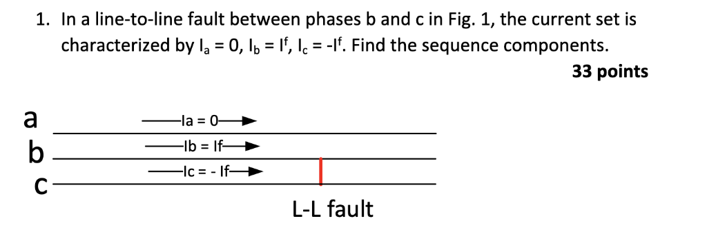 Solved 1. In a line-to-line fault between phases b and c in | Chegg.com