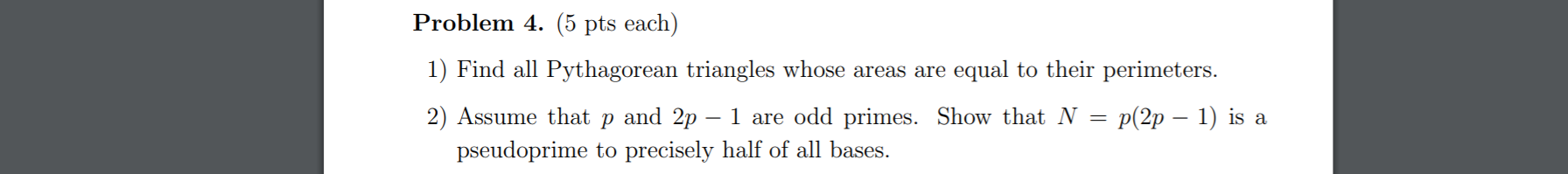 Solved Problem 4. (5 pts each) 1) Find all Pythagorean | Chegg.com