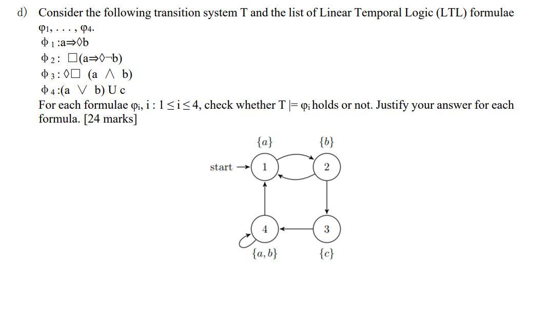 Solved Consider the following transition system T and the | Chegg.com