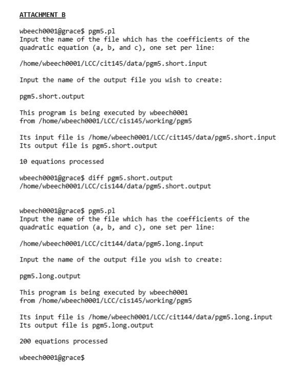 Solved Program 5 Quadratic Equation with File I/0 and | Chegg.com