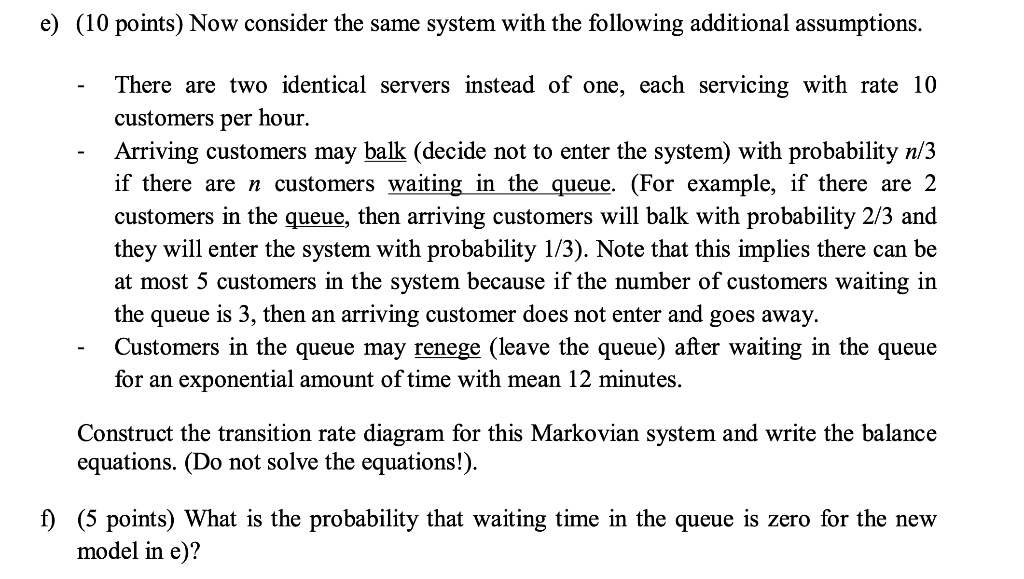 Solved 3. (35 points) Consider a queueing system where | Chegg.com