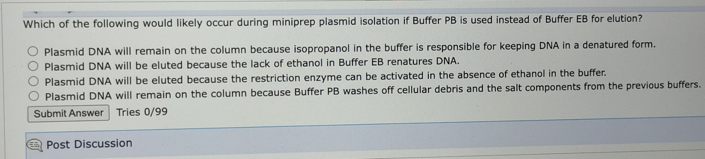 Solved Which of the following would likely occur during | Chegg.com