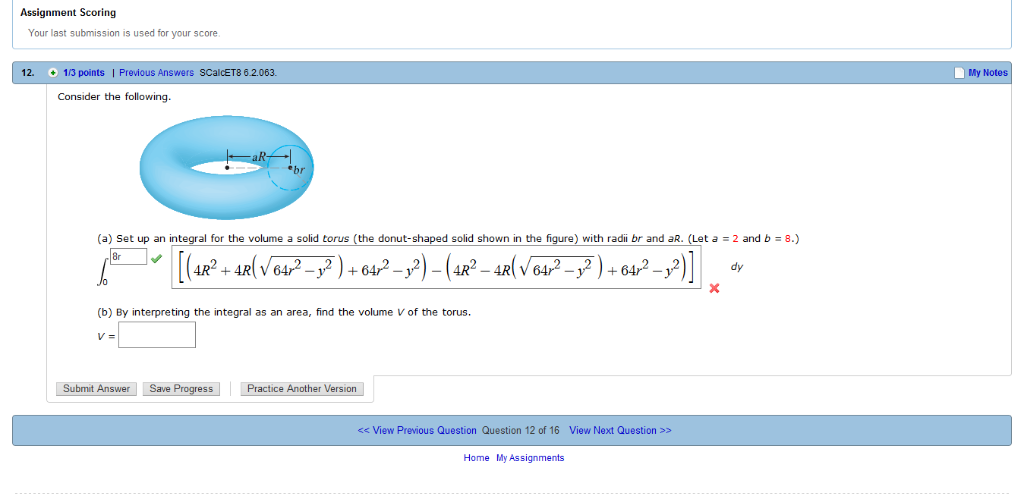 Solved (a) Set up an integral for the volume a solid | Chegg.com