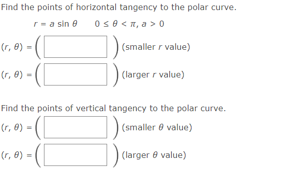 Solved Find the points of horizontal tangency to the polar | Chegg.com