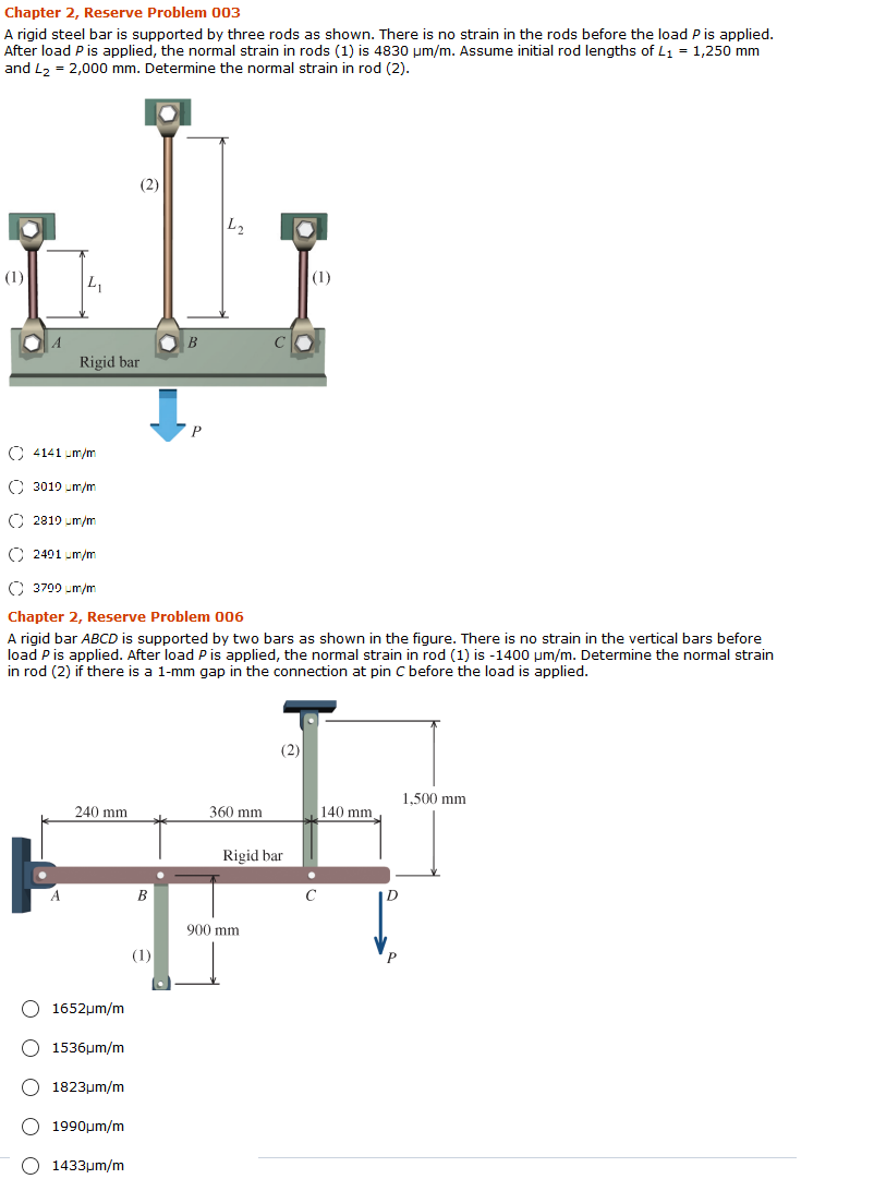 Solved Chapter 2, Reserve Problem 003 A rigid steel bar is | Chegg.com