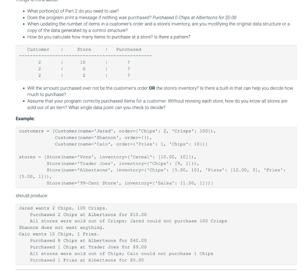 Solved 6.9 LAB: Debug's Delivery Service Debug Shopping | Chegg.com