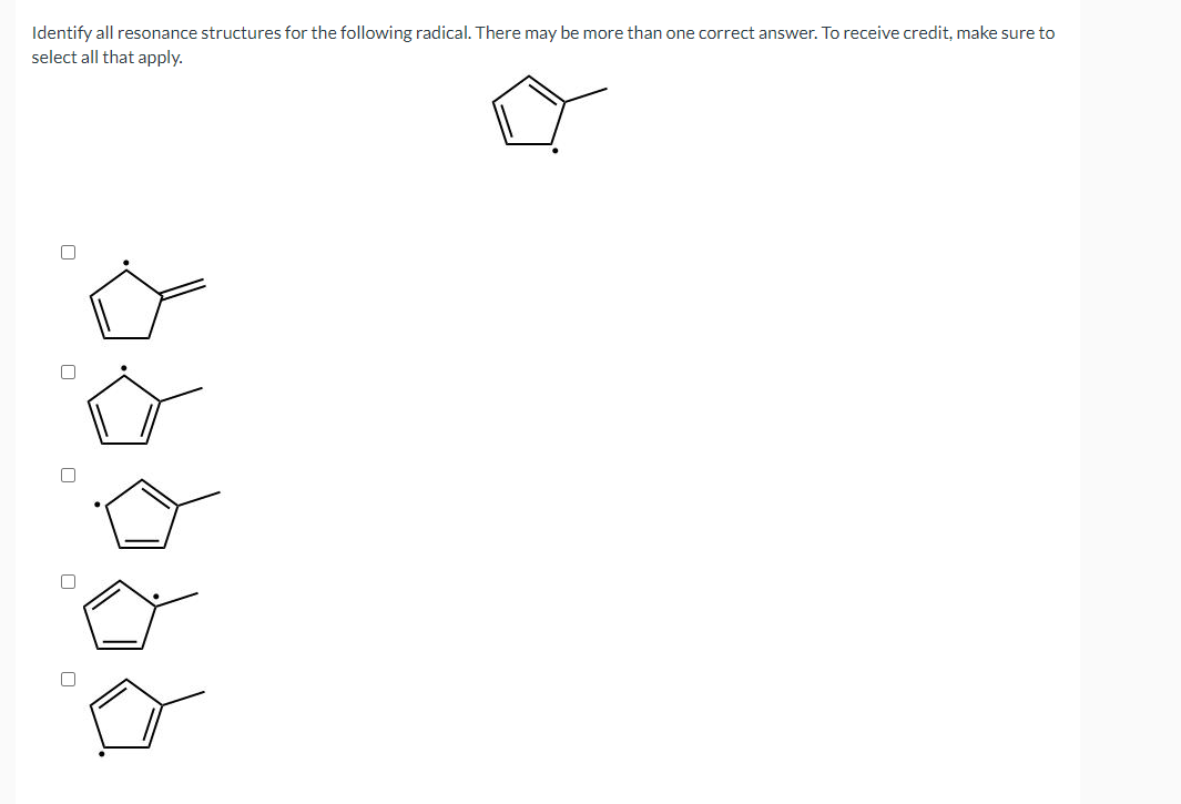 Solved Identify all resonance structures for the following | Chegg.com