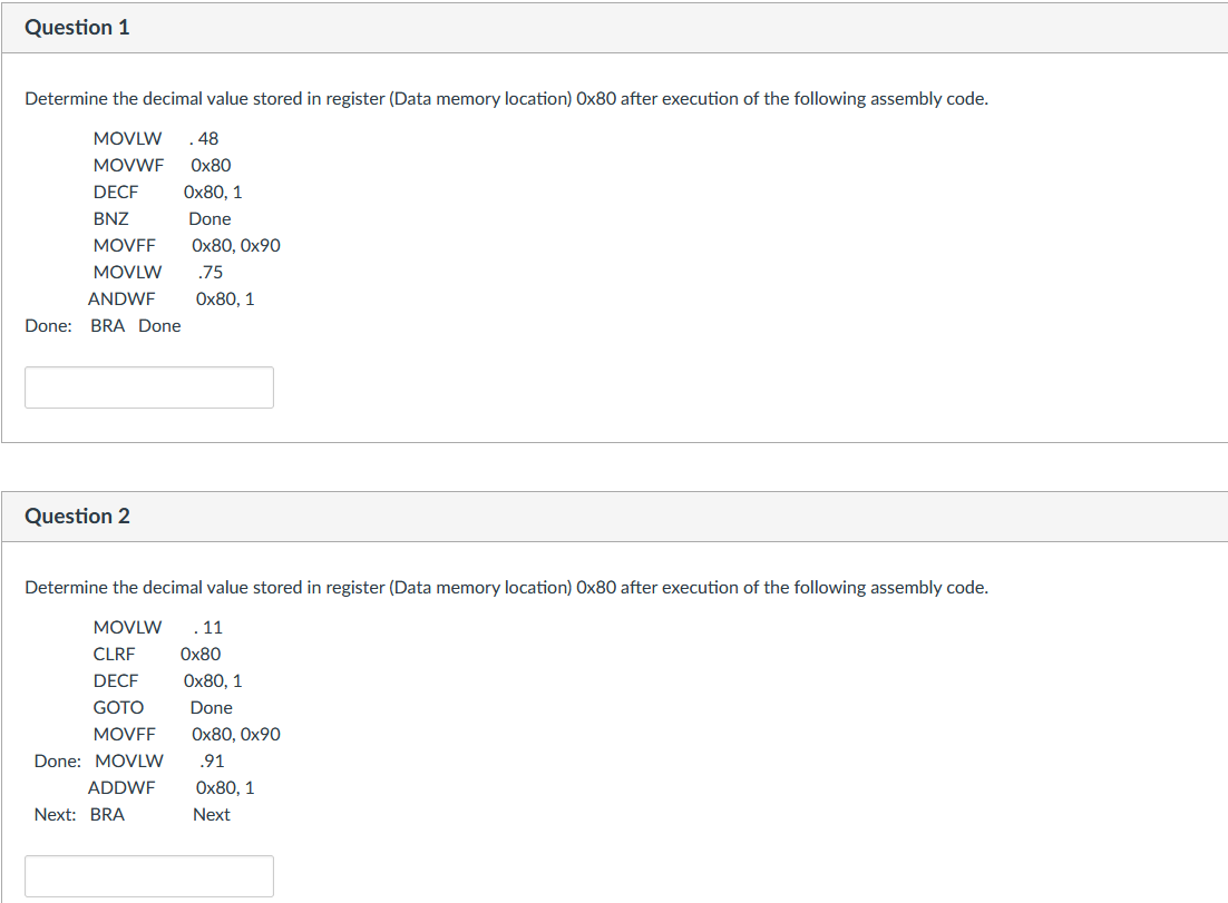 Solved Question 1 Determine the decimal value stored in | Chegg.com