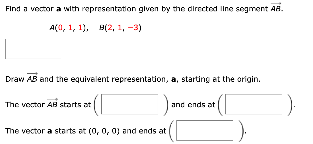 Solved Find a vector a with representation given by the | Chegg.com