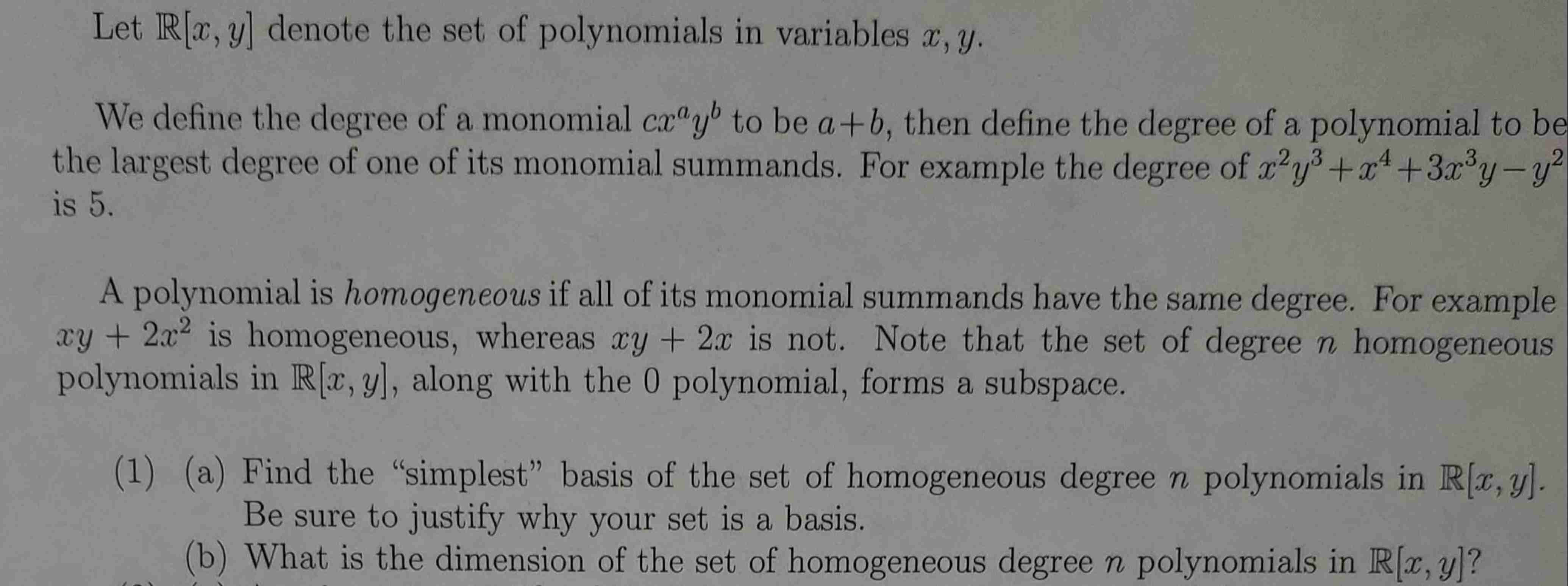 Solved Let R[x,y] ﻿denote the set of polynomials in | Chegg.com