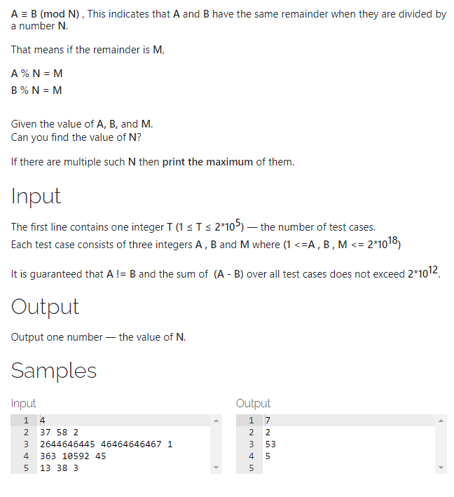 Solved A = B (mod N), This indicates that A and B have the | Chegg.com