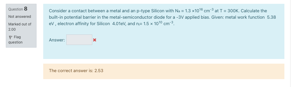 Solved Consider a contact between a metal and an p-type | Chegg.com
