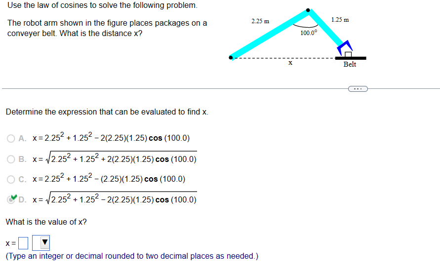 Solved Use the law of cosines to solve the following | Chegg.com