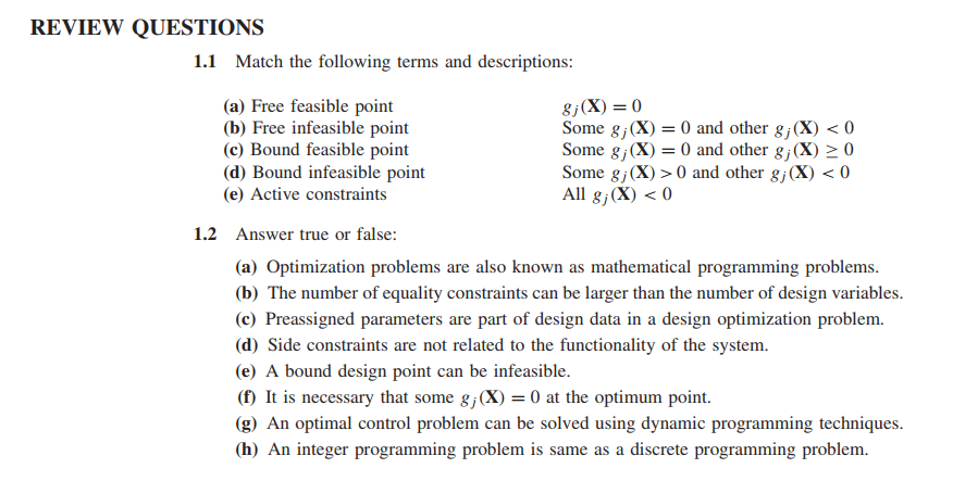 Solved REVIEW QUESTIONS 1.1 Match the following terms and | Chegg.com