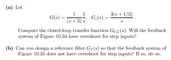Problem 5 Stable Type 2 Systems and Overshoot Let a | Chegg.com