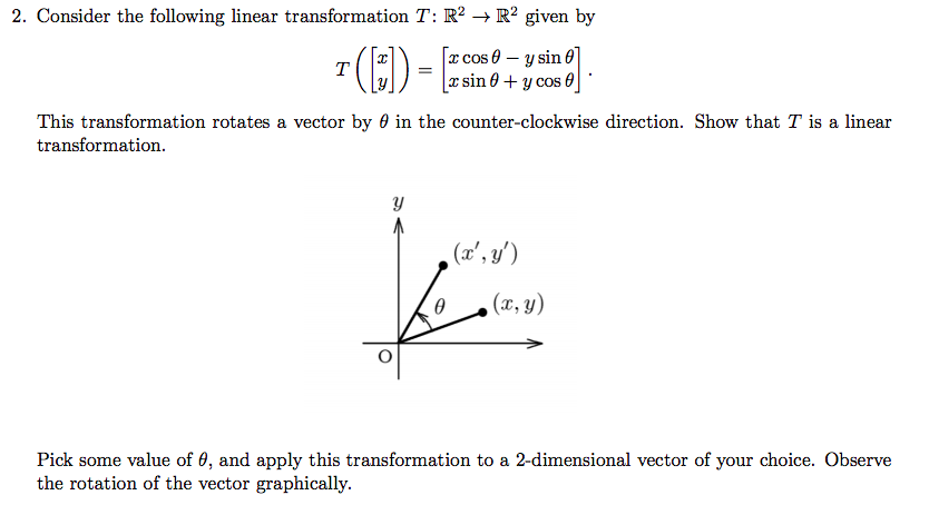 Solved 2. Consider the following linear transformation T: R2 | Chegg.com