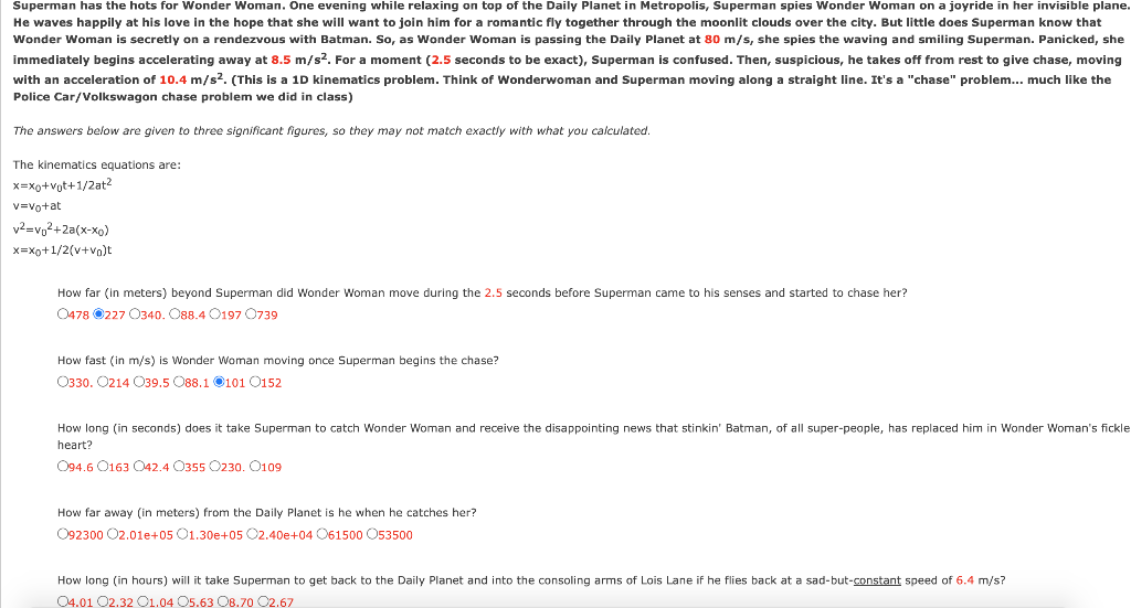 Solved Police Car/Volkswagon chase problem we did in class) | Chegg.com