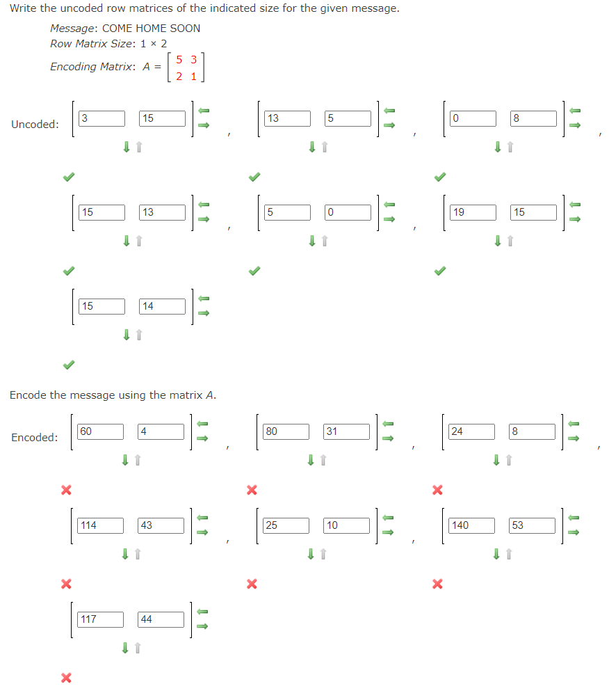 Solved Write the uncoded row matrices of the indicated size | Chegg.com