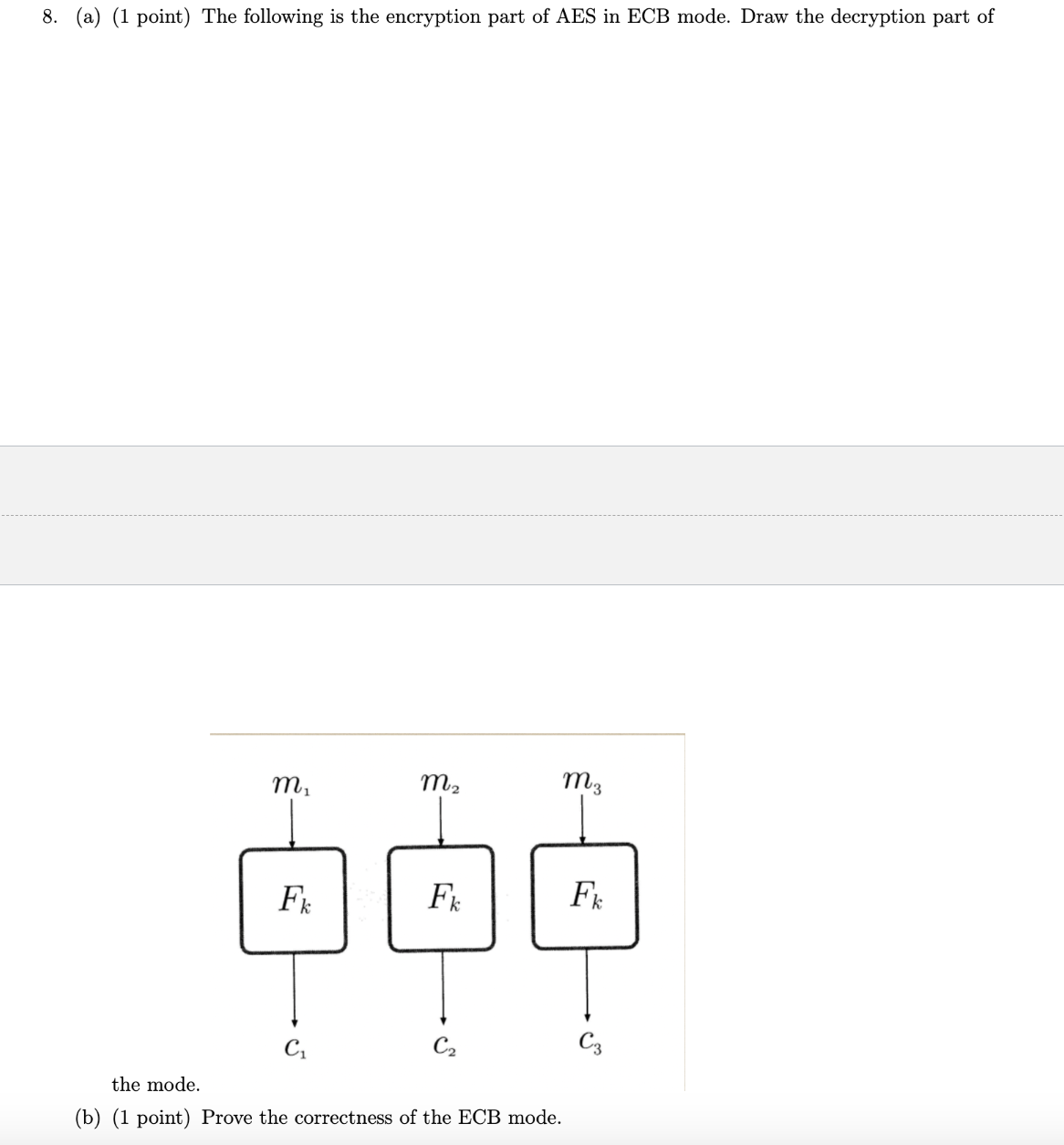 Solved 8. (a) (1 ﻿point) ﻿The following is the encryption | Chegg.com
