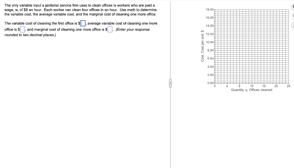 [Solved]: The only variable input a janitorial service fir