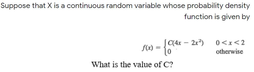 Solved Suppose that X is a continuous random variable whose | Chegg.com