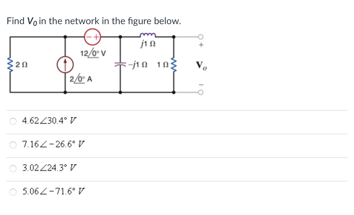 Solved Find V0 in the network in the figure below. | Chegg.com