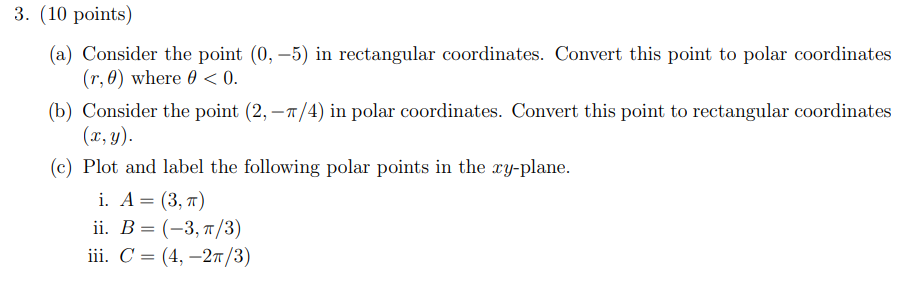 Solved 3. (10 points) (a) Consider the point (0,−5) in | Chegg.com