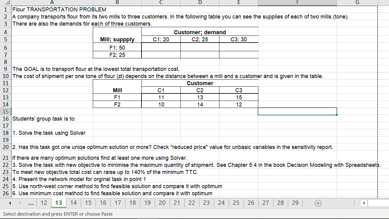 Solved Flour TRANSPORTATION PROBLEM A company transports | Chegg.com