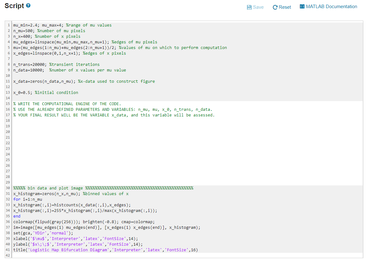 Bifurcation Diagram for the Logistic Map My Solutions | Chegg.com