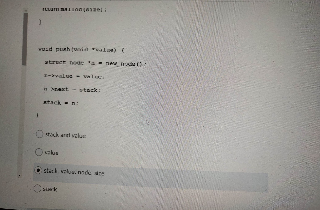 Solved Suppose you were debugging the push() function of | Chegg.com