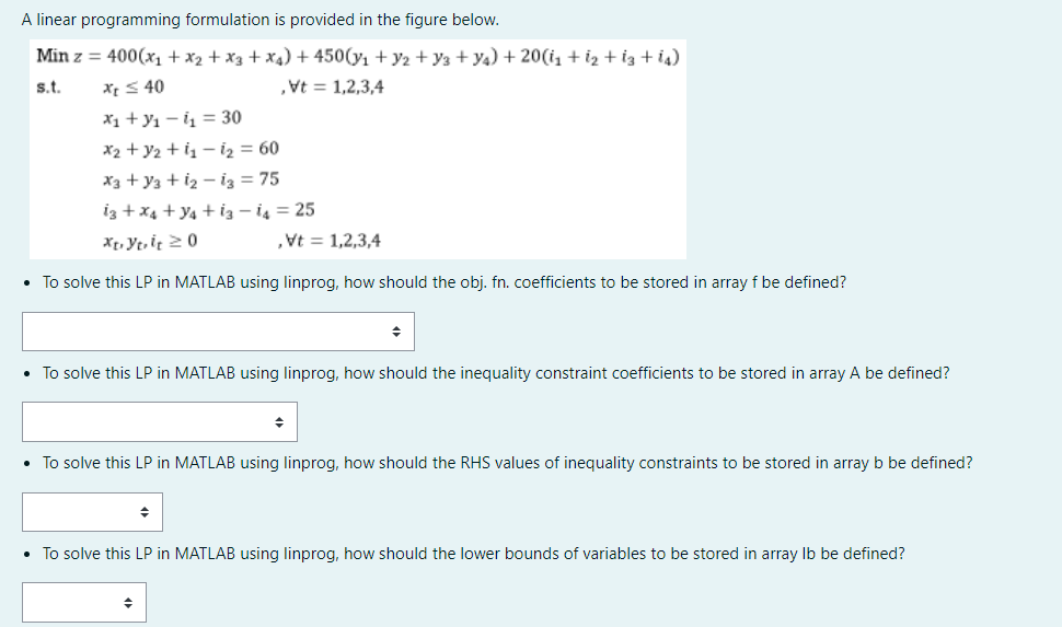 Solved linear programming formulation is provided in the | Chegg.com