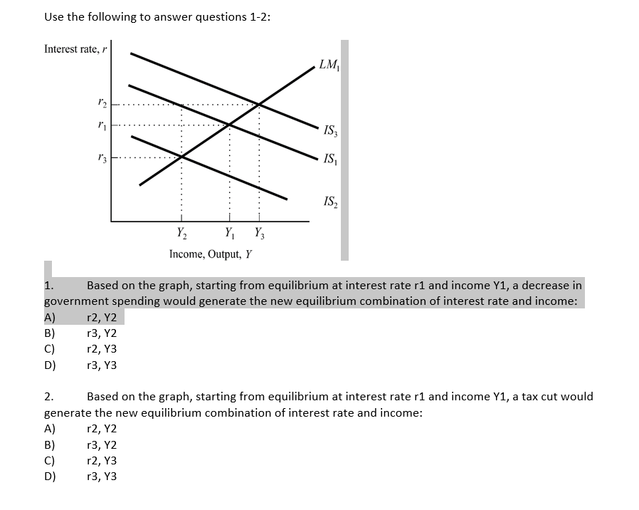 Solved Use the following to answer questions 1-2: Inter 1. | Chegg.com