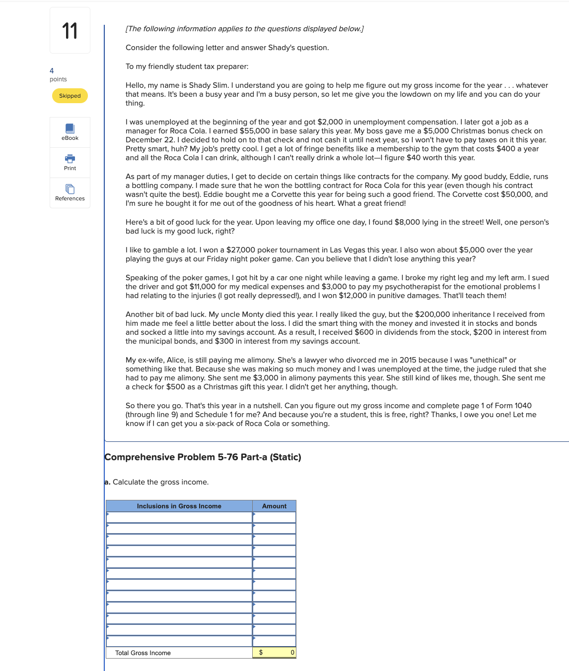 Solved List of Inclusions in Gross Income:AlimonyChristmas | Chegg.com