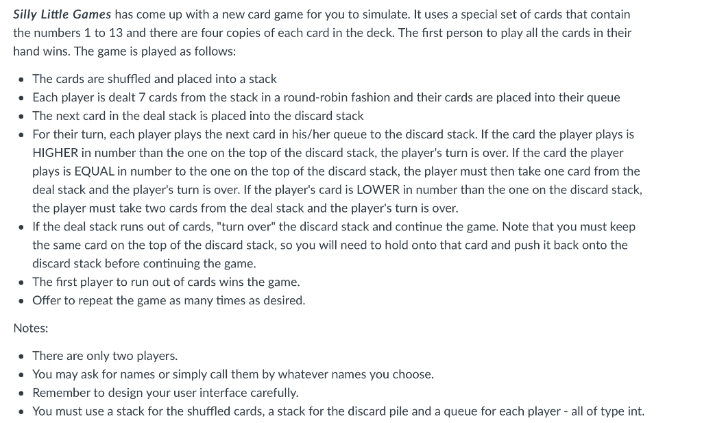 Solved C I Already Have Stack H And Queue H Done But Chegg