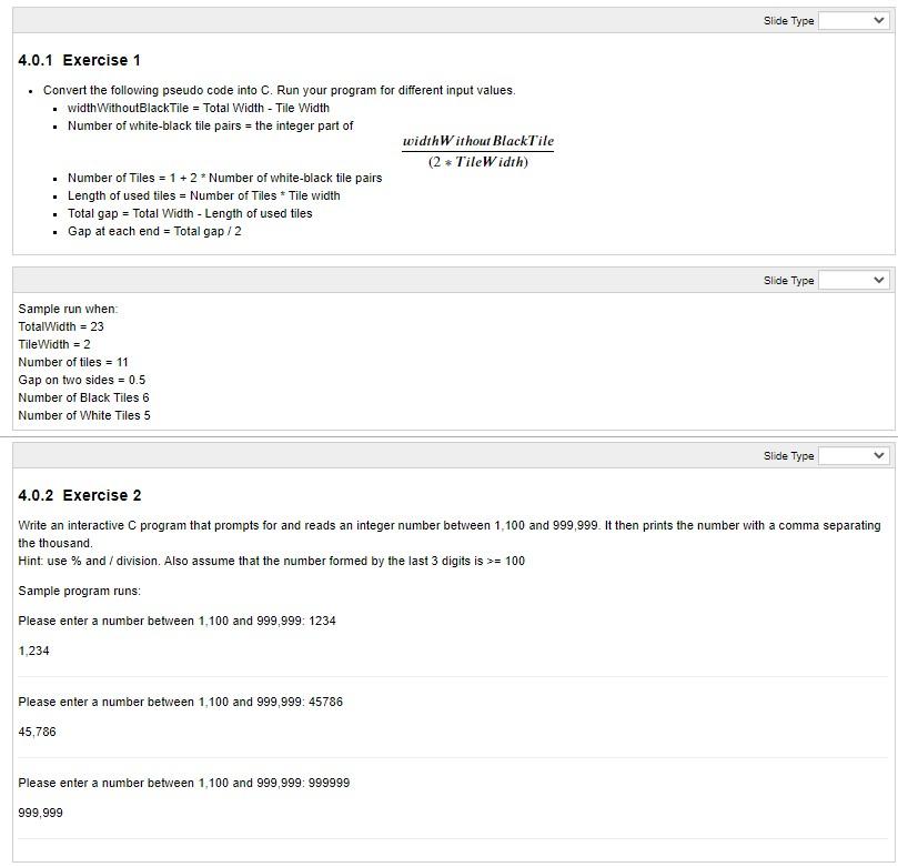 Solved - Convert the folloving pseudo code into C. Run your | Chegg.com