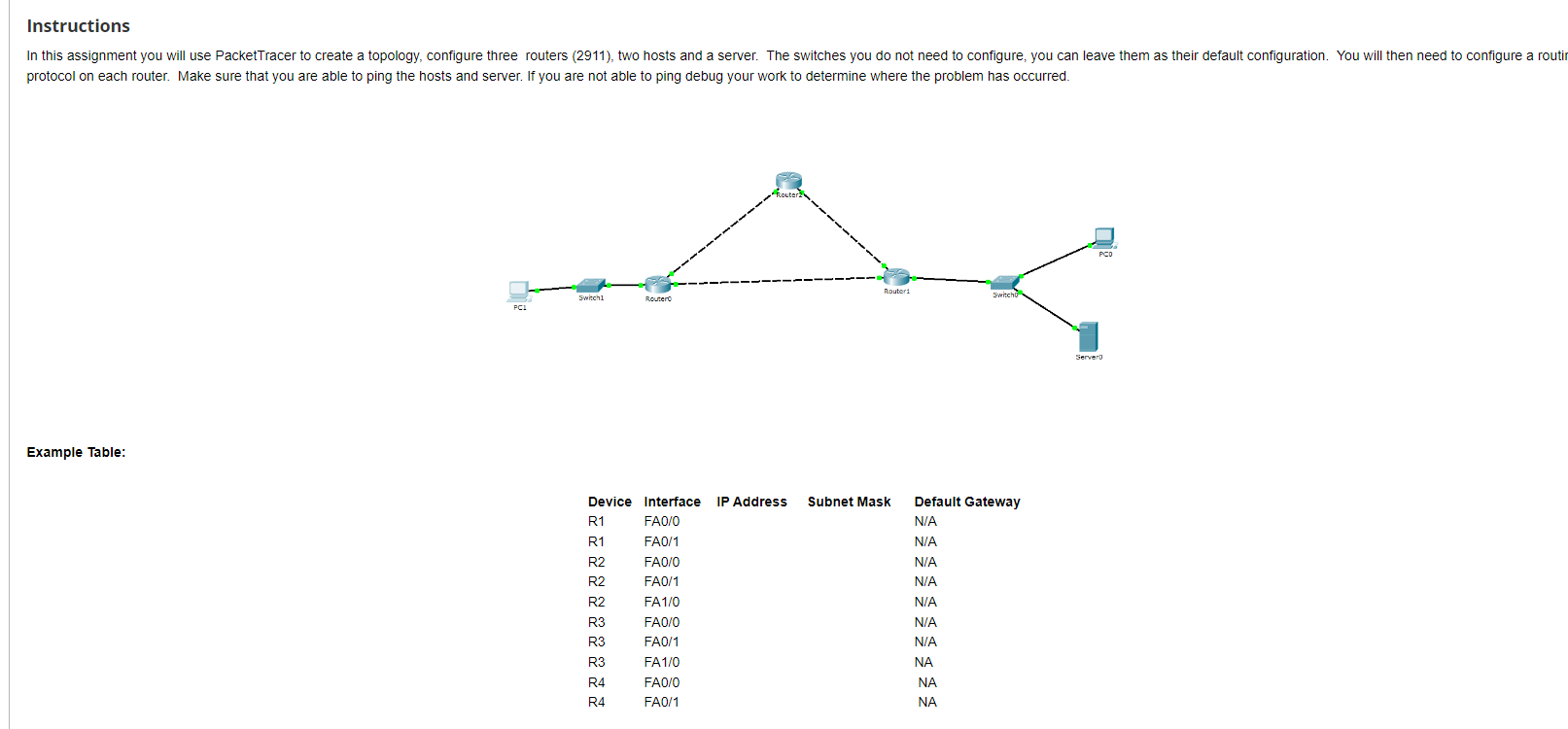 Solved Instructions Example Table: Task 1: Prepare the | Chegg.com