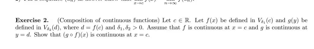 Solved 1200 Exercise 2. (Composition of continuous | Chegg.com