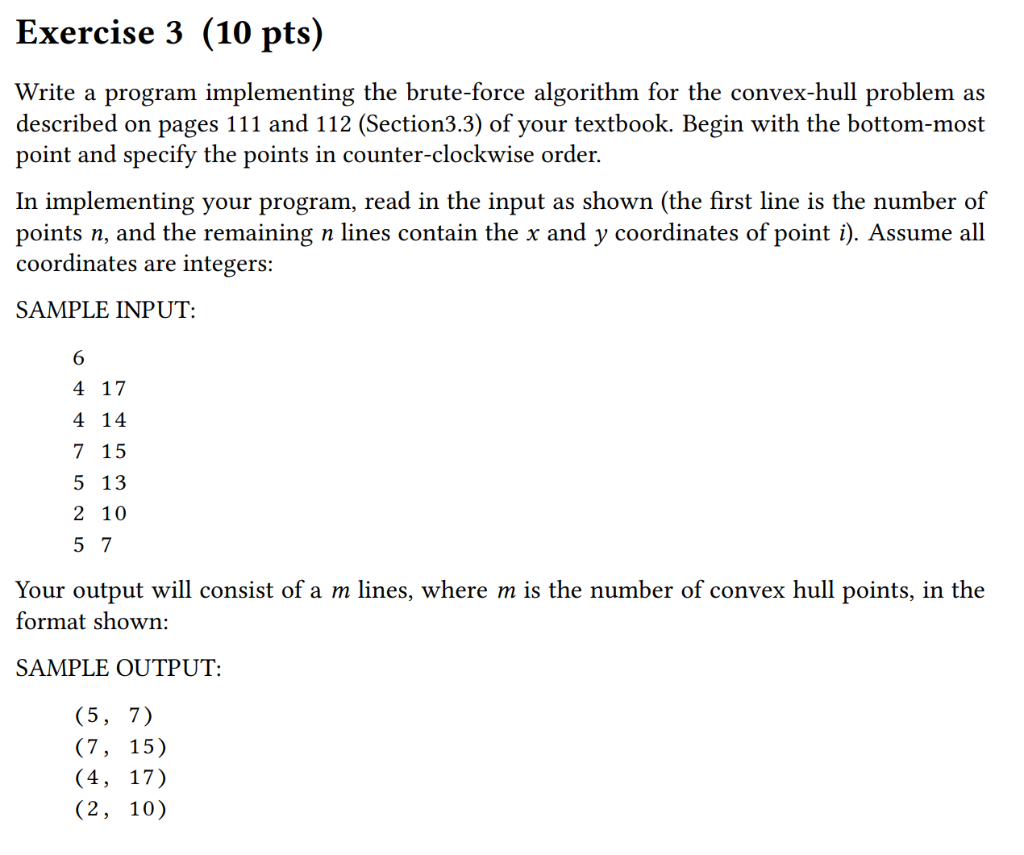 Solved Exercise 3 10 Pts Write A Program Implementing The 2903