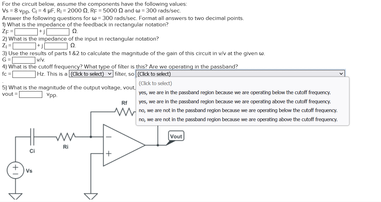 Solved For the circuit below, assume the components have the | Chegg.com