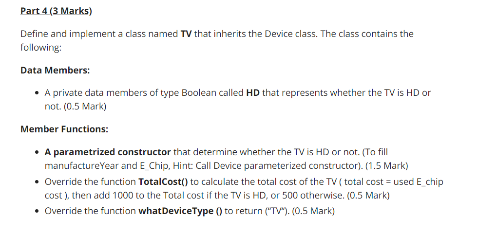 Part 4 3 Marks Define And Implement A Class Named 0352