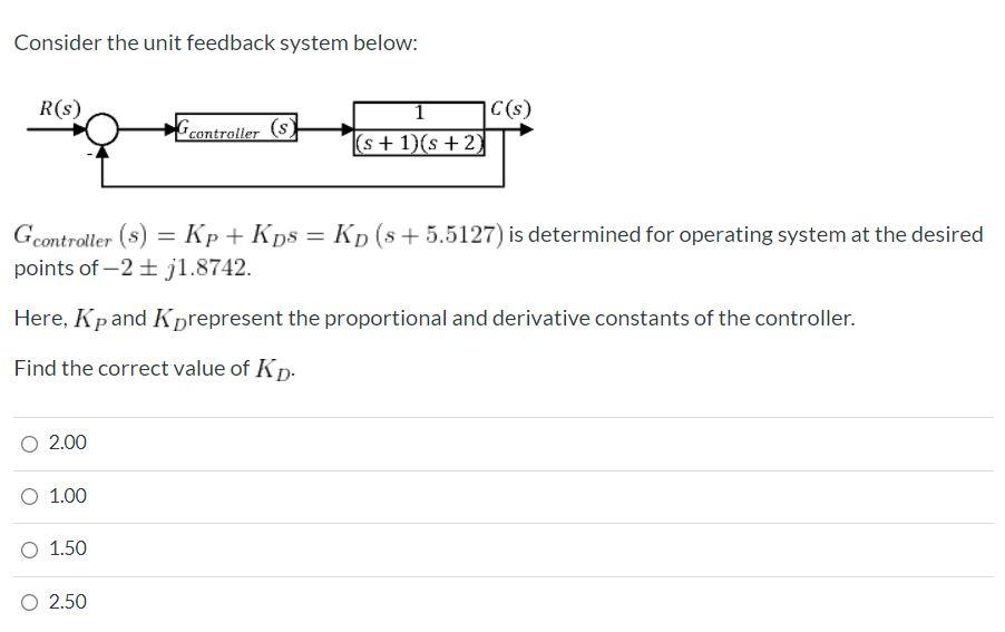 Solved Consider the unit feedback system below: R(s) | Chegg.com